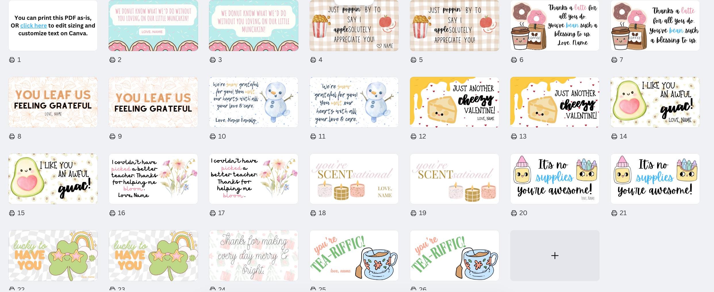 Printable "punny" Gift Tags | Downloadable PDF + Customizable Canva ...