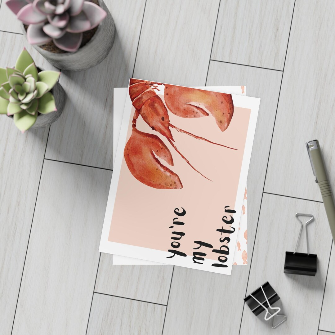 You're My Lobster Postcard Bundle, Greeting Cards, Friends, Cute Love ...