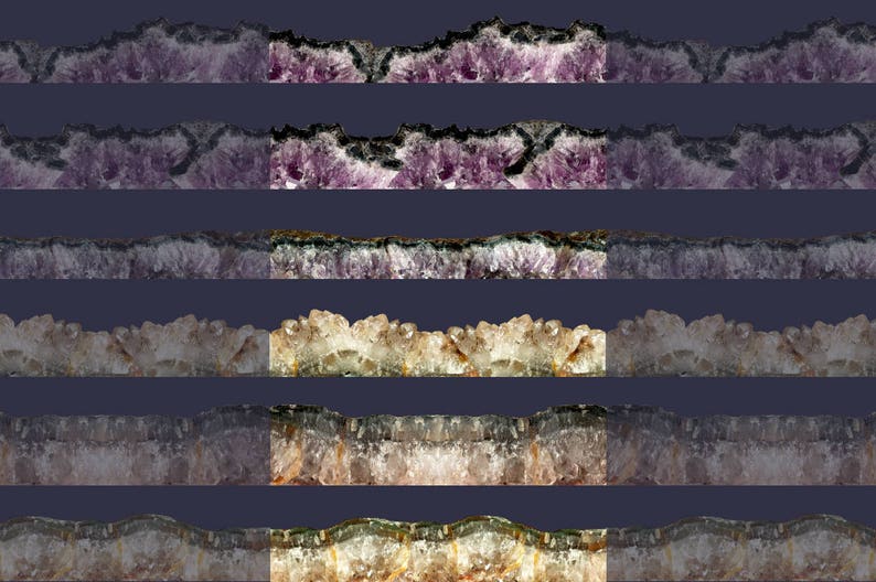 Amethyst Border Set - Gemstone Borders - Seamless Amethyst Clipart ...