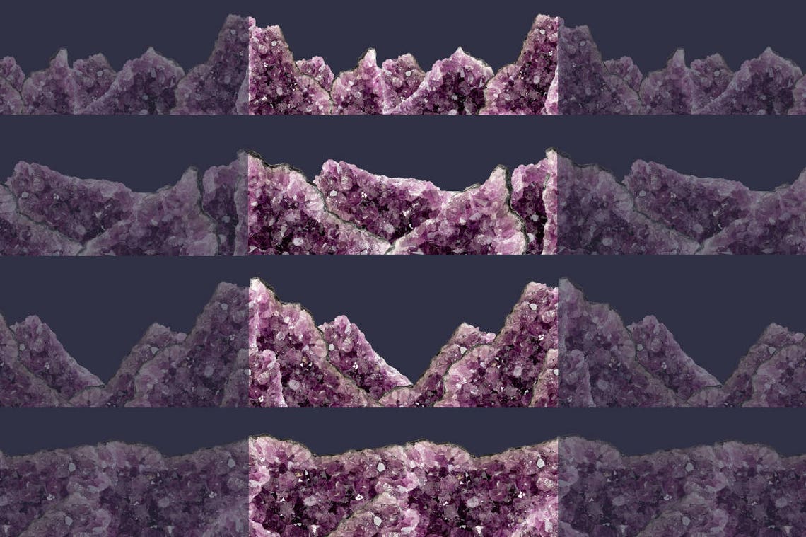 Amethyst Border Set - Gemstone Borders - Seamless Amethyst Clipart ...