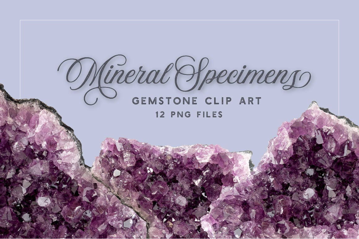 Digital Amethyst Clipart - Digital Gemstones - Crystal Clip Art ...
