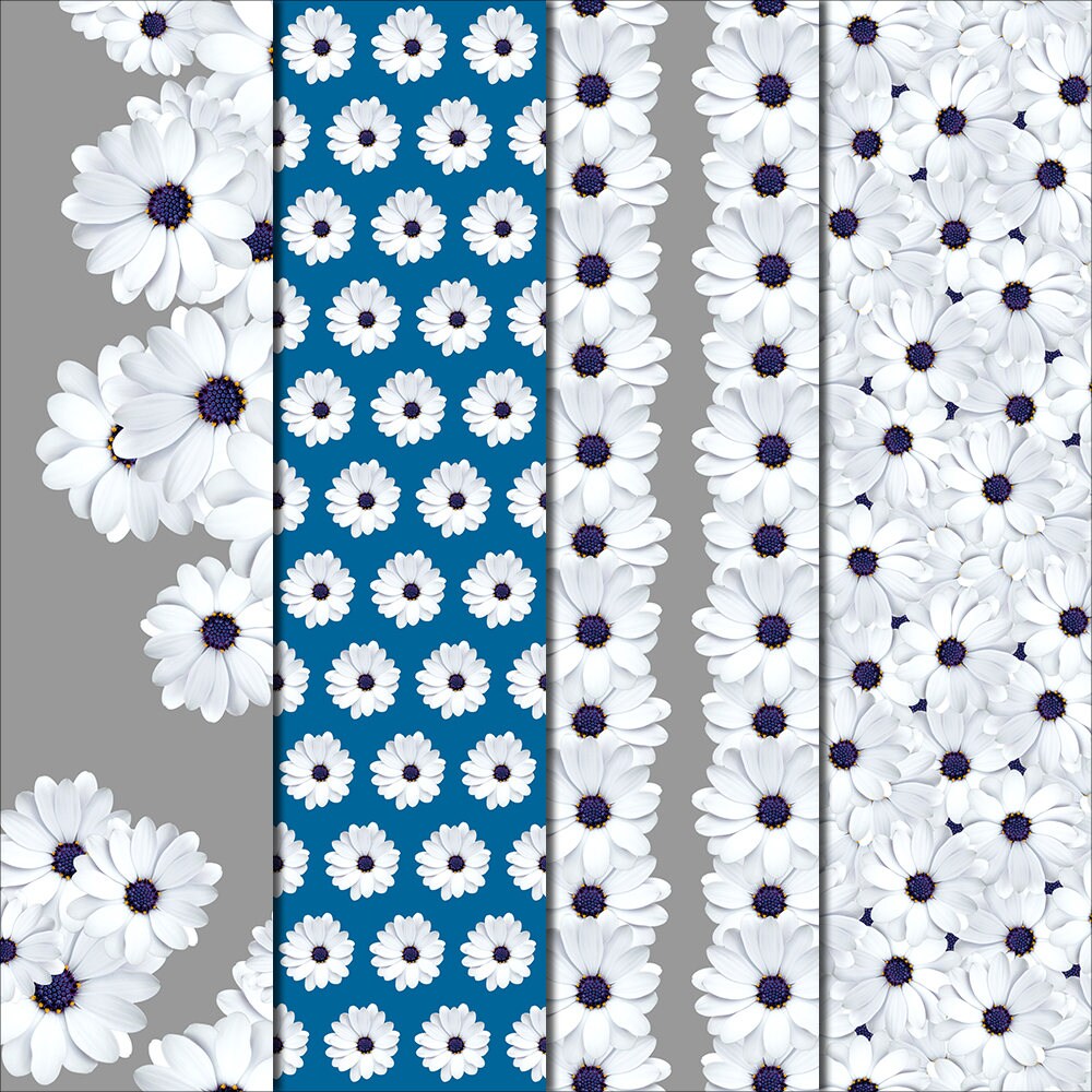 Daisy Digital Paper - White Daisy Paper - Digital Flowers -floral ...