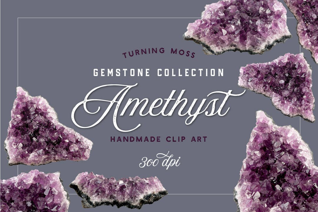 Digital Amethyst Clipart - Digital Gemstones - Crystal Clip Art ...