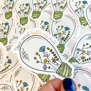 Lightbulb Vinyl Christian Stickers | Waterproof Christian Stickers ...