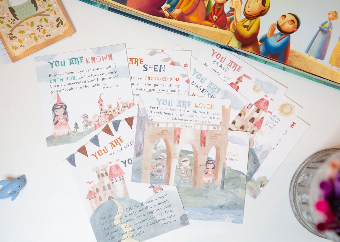 Kids Scripture Cards / Children's Bible Verse Memory Cards / Identity ...