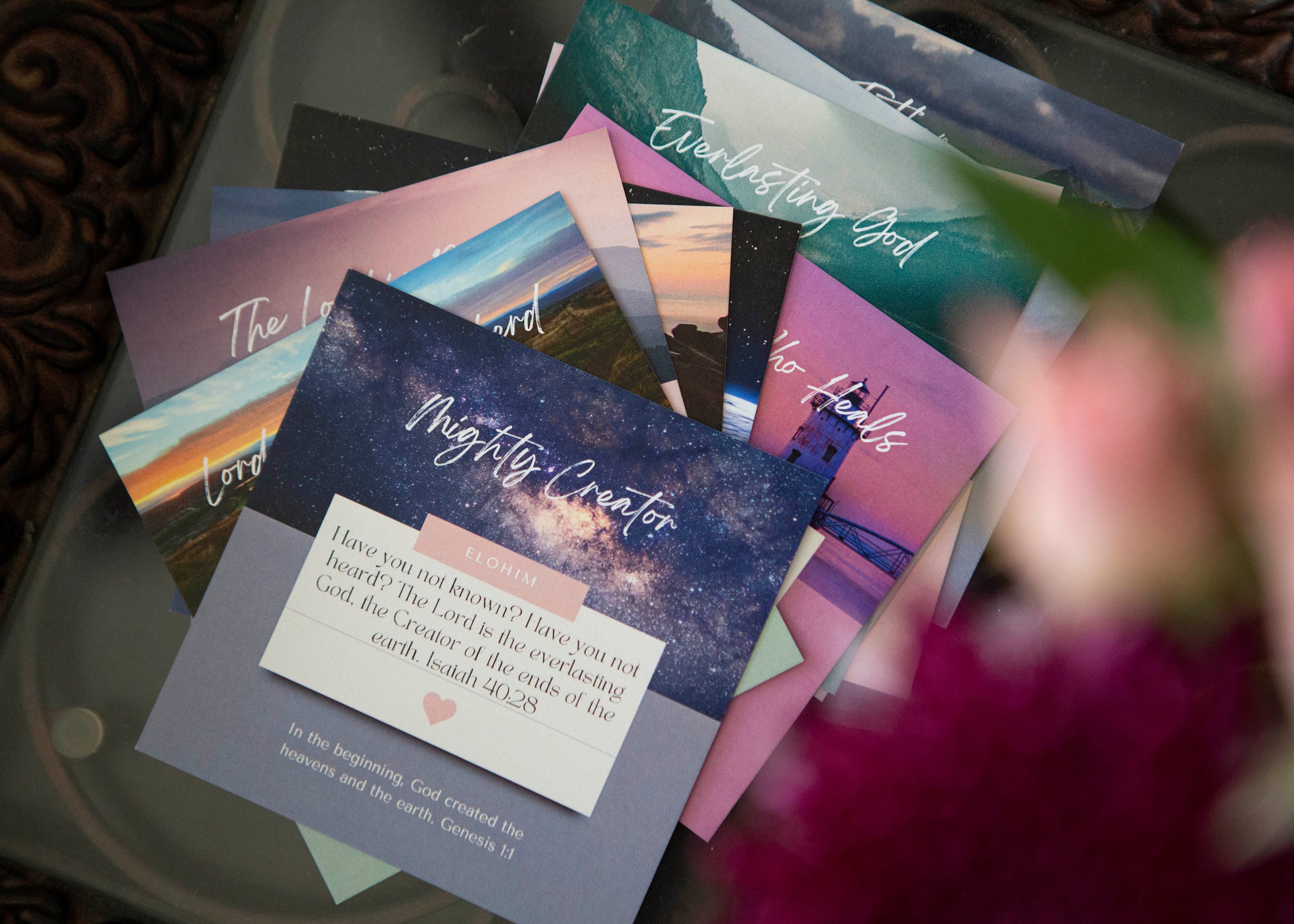 Names of God Scripture Cards / Bible Memory Verse Cards / Scripture ...