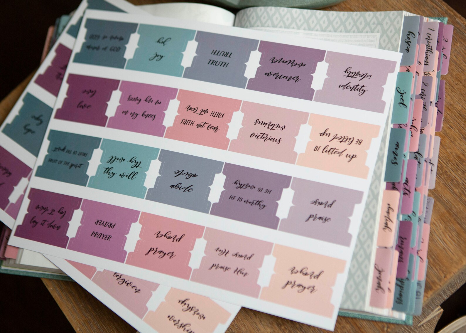 Bible Journal Tabs Prayer Journal Tabs Pretty Bible | Etsy