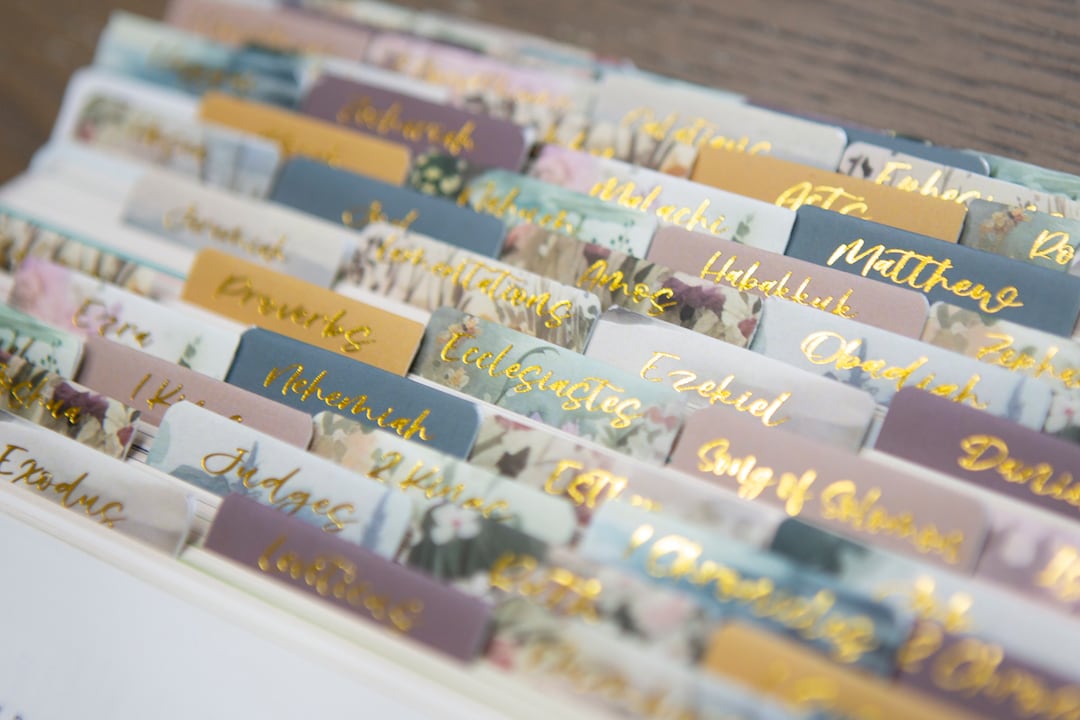 Bible Book Tabs | Pretty Bible Tabs | Bible Index Tabs | Tabs for Your ...