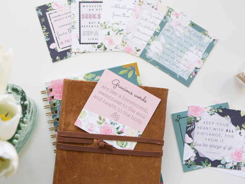 Proverbs Woman Scripture Cards / Memory Verse Cards / Bible Verse Cards ...
