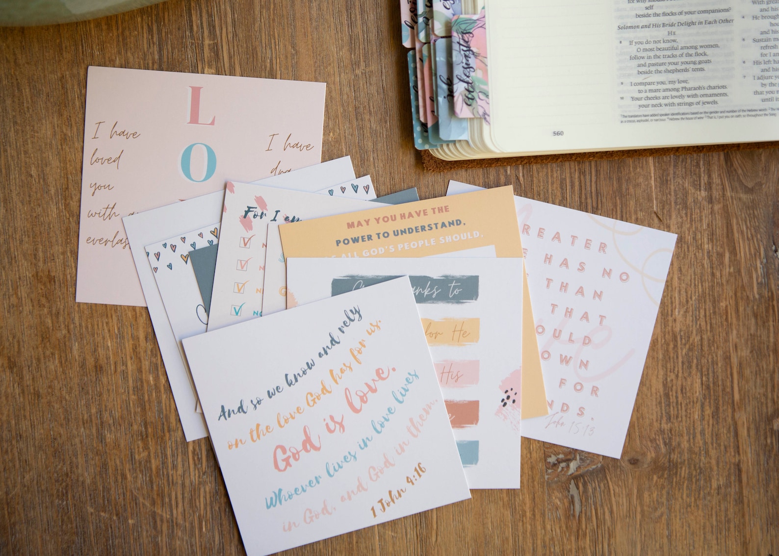 Scripture Cards / God's Love Verse Cards / Bible Verse Cards on God's ...