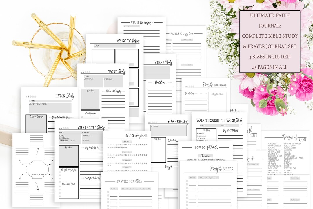 Prayer and Bible Study Printable / SOAP / Prayer Journal / Scripture ...