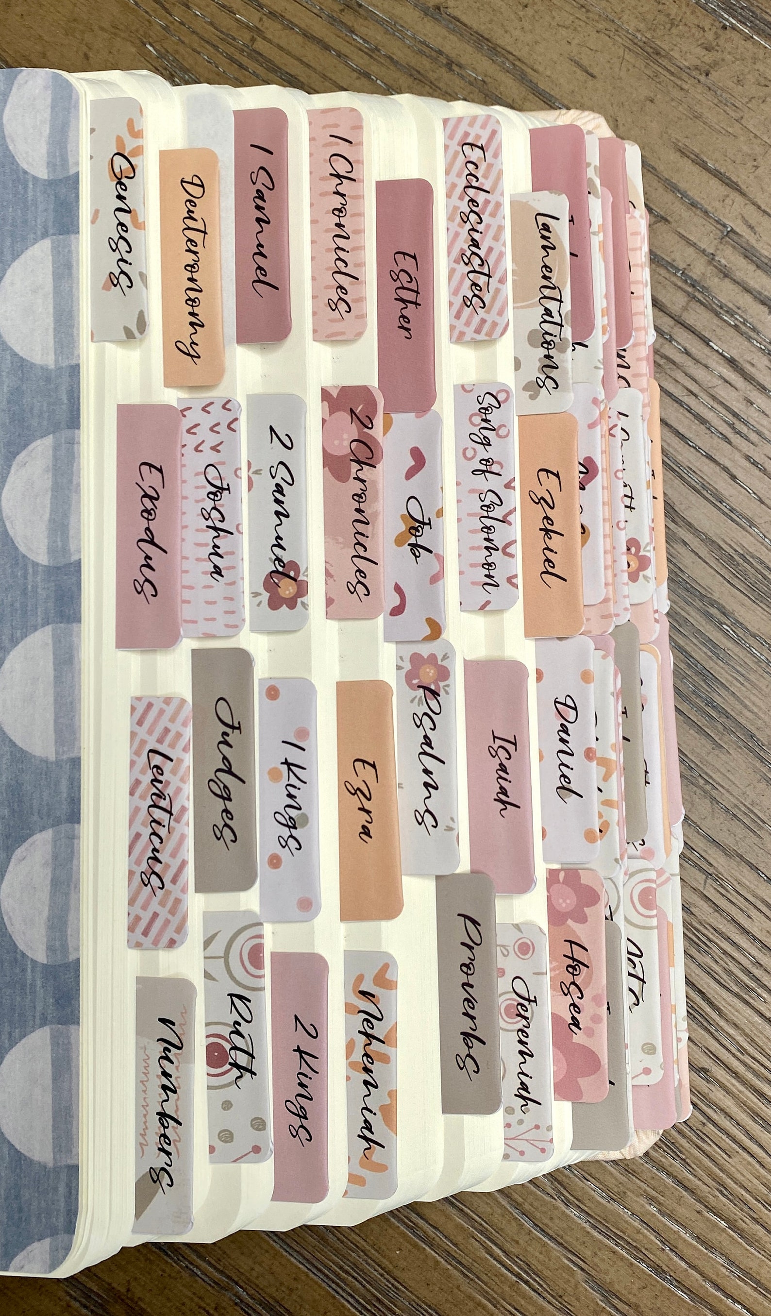 Laminated Bible Tabs | Books of the Bible Tabs | Pretty Bible Tab ...