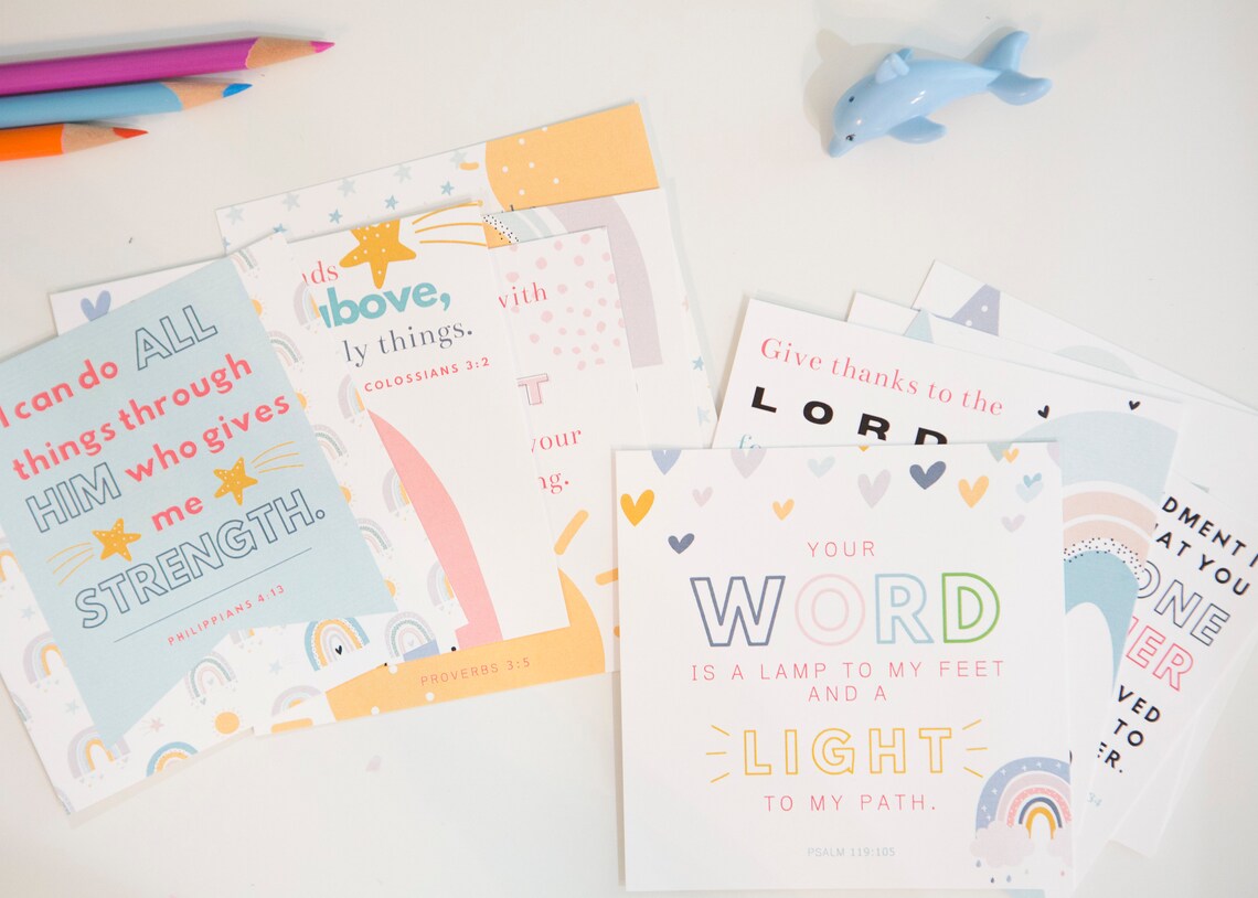 Kids Scripture Cards / Children's Bible Verse Memory Cards - Etsy