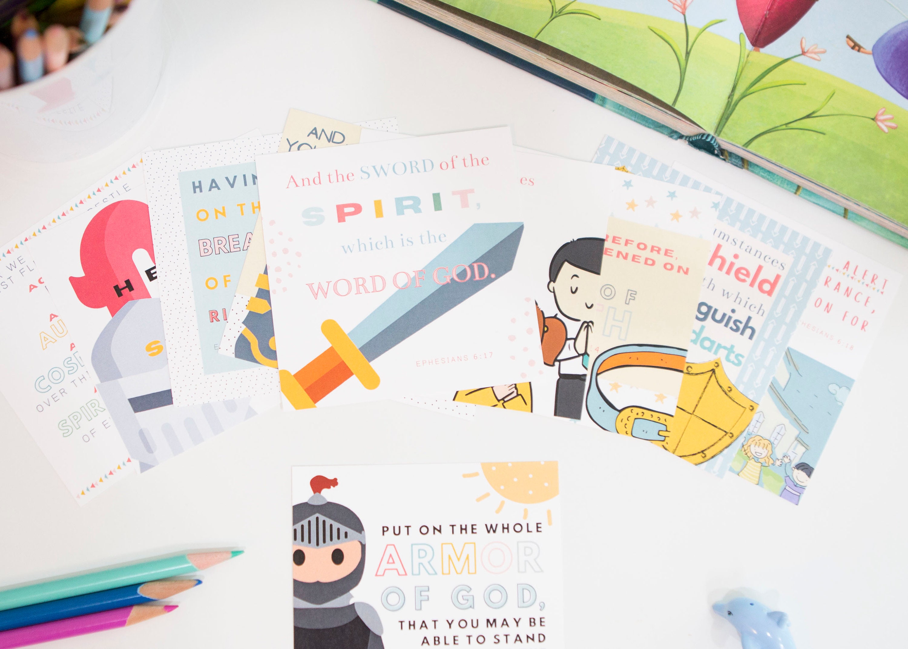 Armor of God Scripture Cards / Children's Bible Verse Memory Cards ...