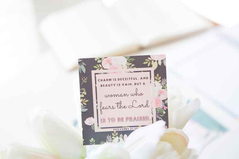 Proverbs Woman Scripture Cards / Memory Verse Cards / Bible Verse Cards ...