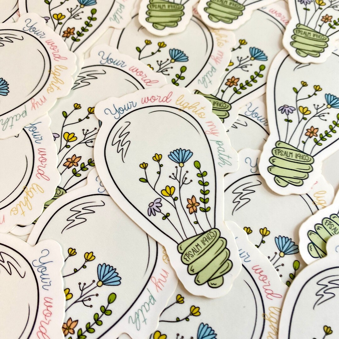 Lightbulb Vinyl Christian Stickers | Waterproof Christian Stickers ...