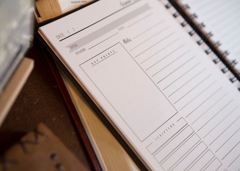MEN'S Sermon Journal Notebook for Church Church Notes - Etsy