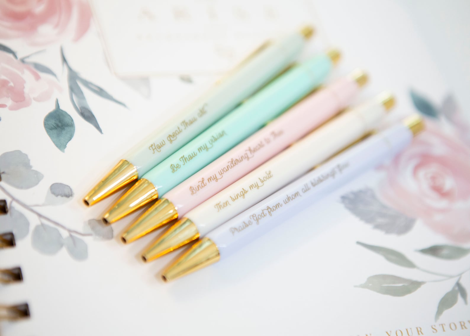 Hymn Pen Set Christian Pen Set Inspirational Pens Be | Etsy