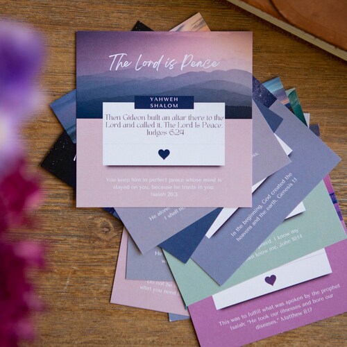 Names of God Scripture Cards / Bible Memory Verse Cards / - Etsy