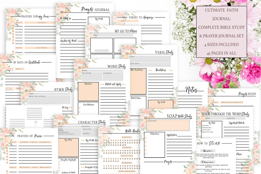 Prayer and Bible Study Printable / SOAP / Prayer Journal / Scripture ...