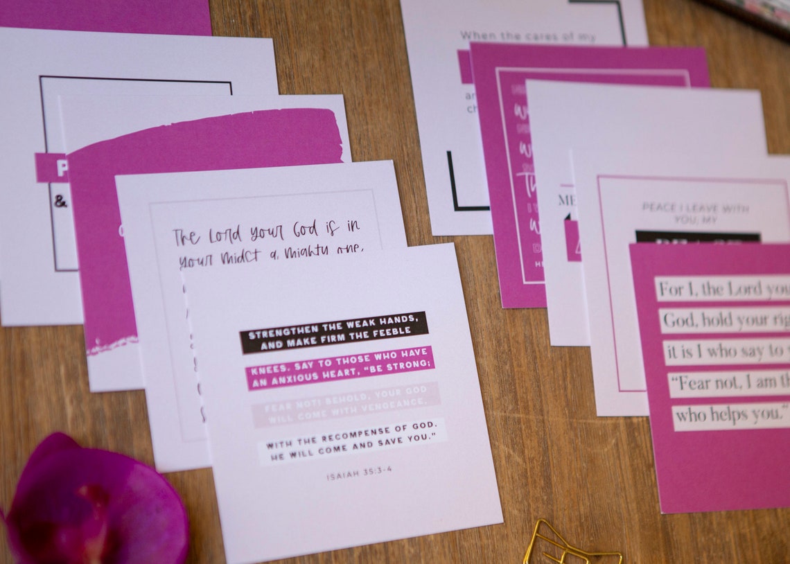 Verse Cards / Fearless Scripture Cards / Courage Bible Verse | Etsy