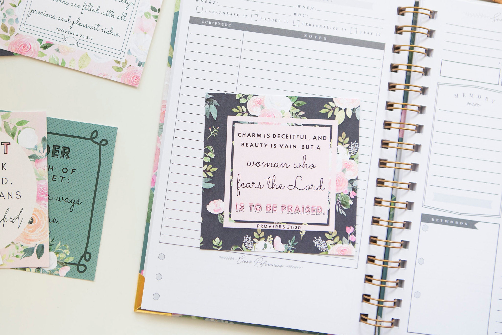 Proverbs Woman Scripture Cards / Memory Verse Cards / Bible Verse Cards ...