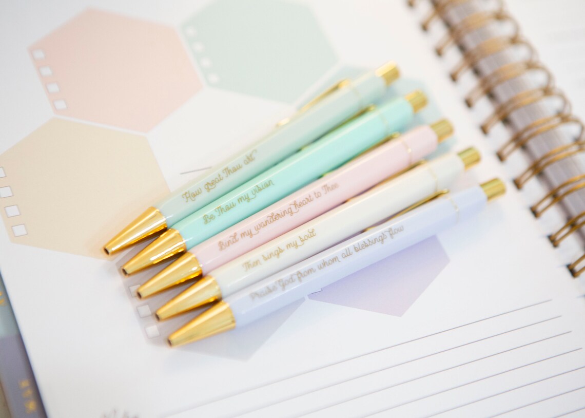 Hymn Pen Set Christian Pen Set Inspirational Pens Be | Etsy