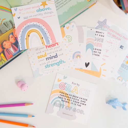 Kids Scripture Cards / Children's Bible Verse Memory Cards - Etsy
