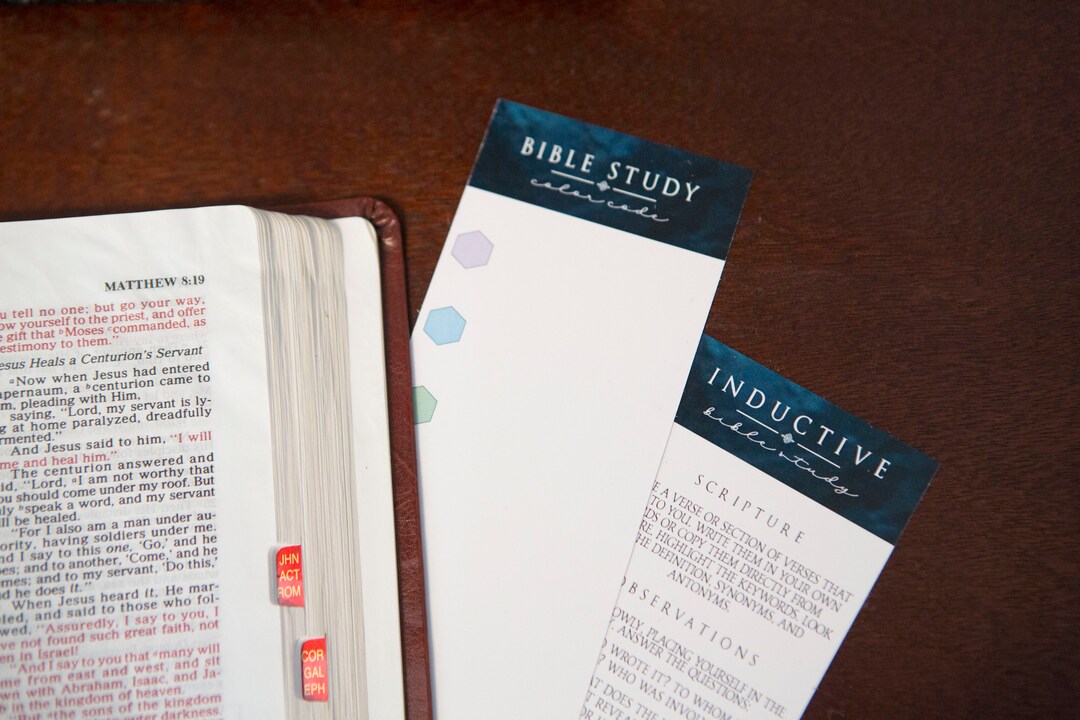 Men's Bible Study Bookmark / Bible Study Highlighter Code Bookmark ...