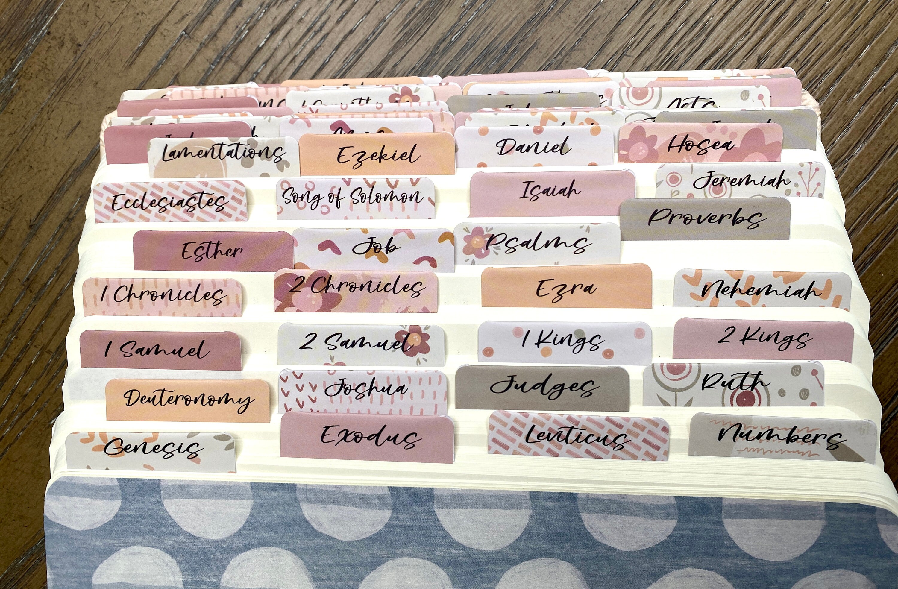 Laminated Bible Tabs | Books of the Bible Tabs | Pretty Bible Tab ...