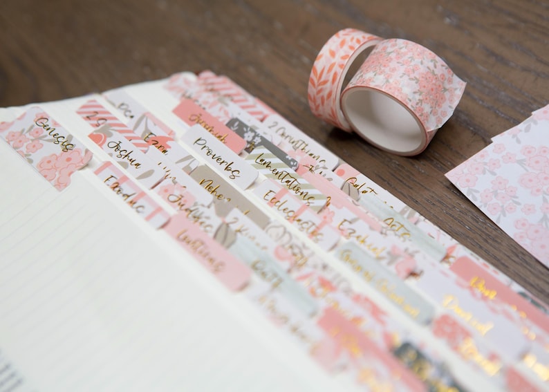 Peach Bible Tabs | Books of the Bible Tabs | Bible Tabs With Adhesive ...
