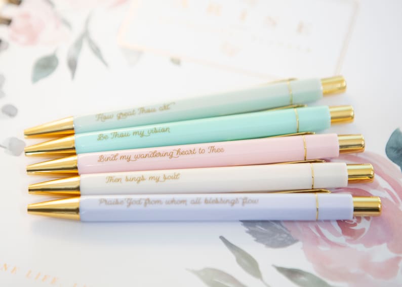 Christian Pen Set Hymn Pen Set Inspirational Pens Be - Etsy