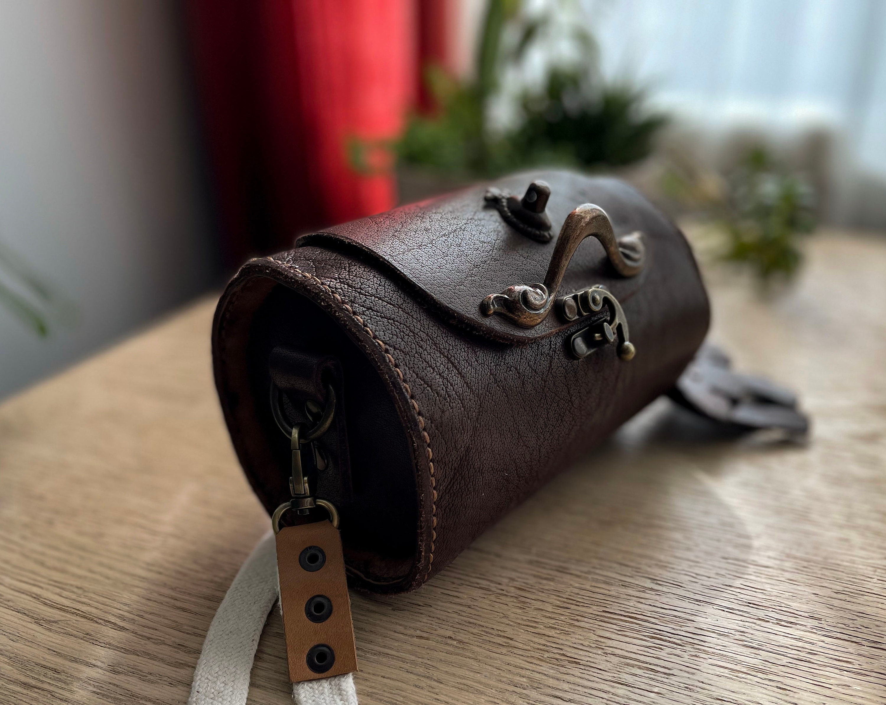 Genuine Leather Roll-up Pipe Tobacco Organizer Sleeve Bag, Handcrafted ...