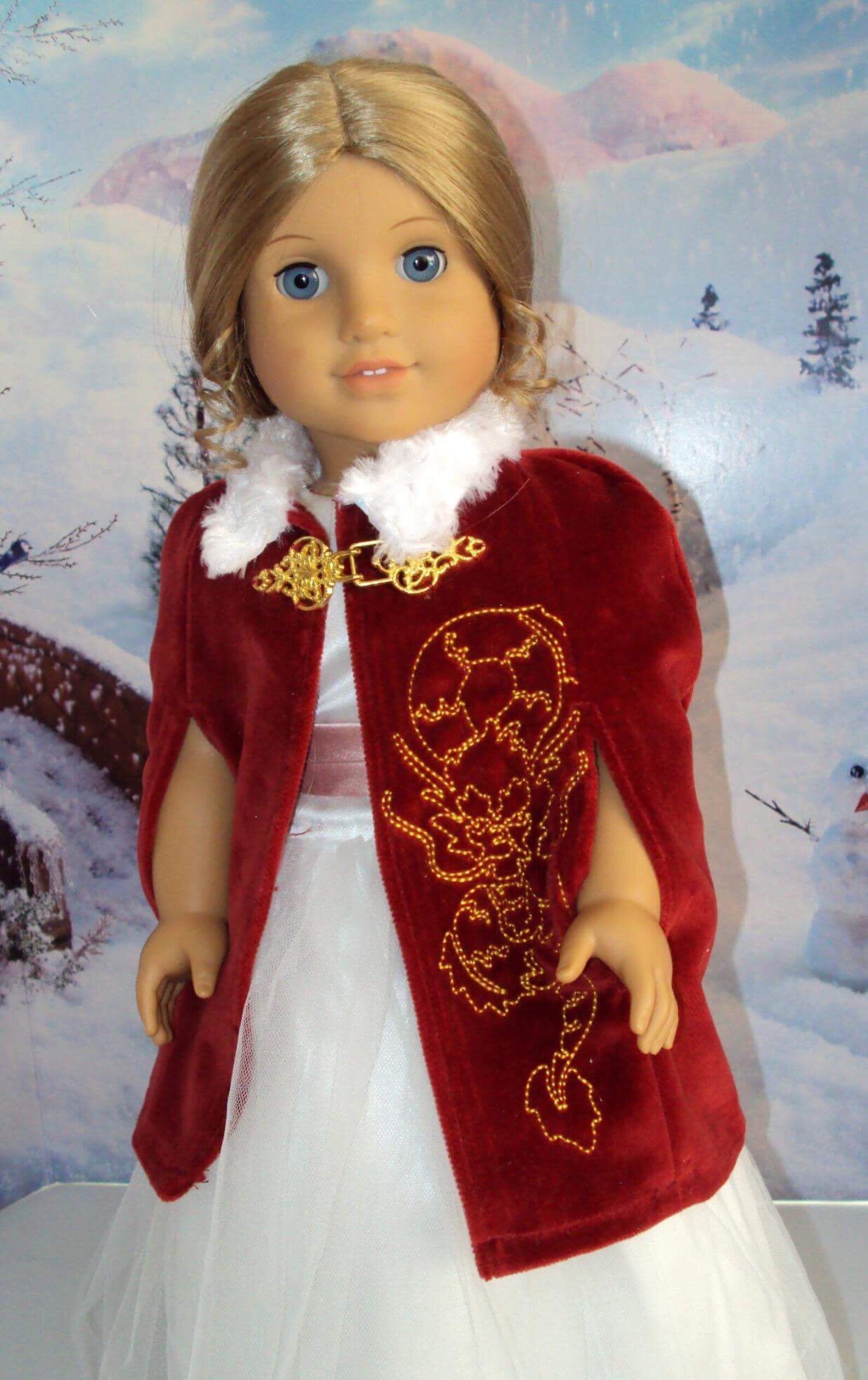 18 Inch Doll Cape Pattern, Cape Sewing Pattern, 18 Inch Doll Cape, Doll ...