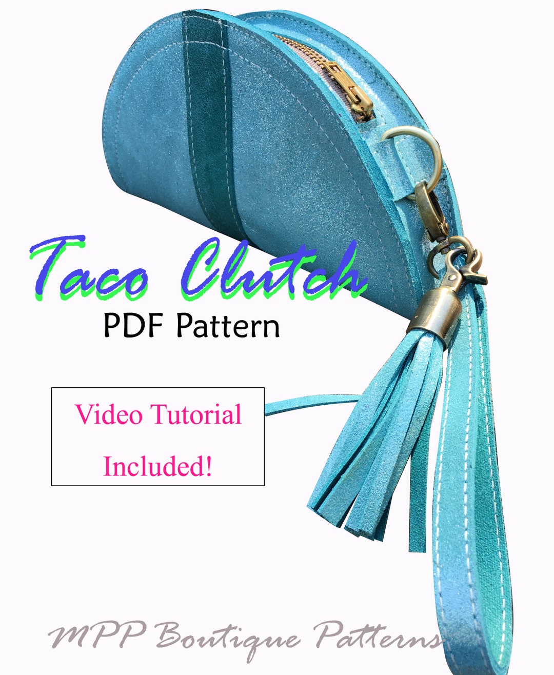 Taco Clutch Leather Purse Pattern: Half Moon Bag (PDF) - Etsy