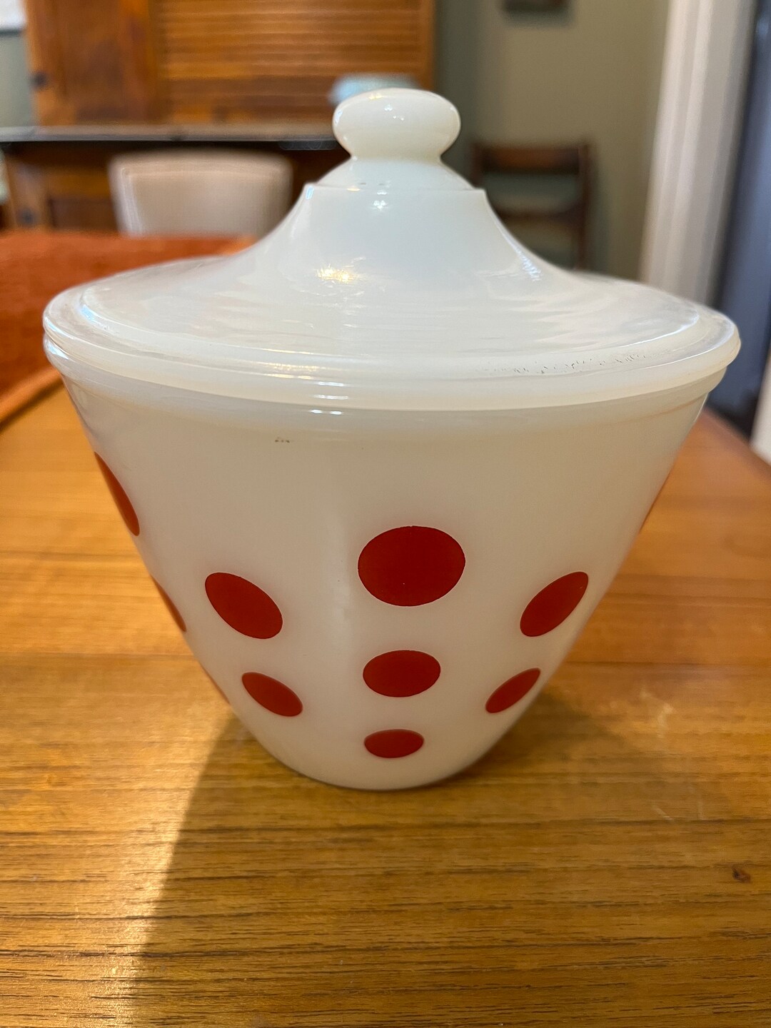 Anchor Hocking Fire King Red Polka Dots White Grease Dripping - Etsy
