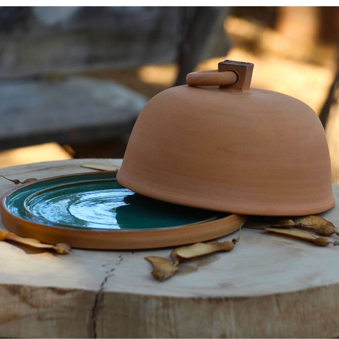 Serving Dish Ceramic Bell Shaped, Pottery Plate Dish, Beige Tableware ...