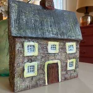 Unique Gift, Handmade Stone Farmhouse, Miniature Paper Mache Stone ...