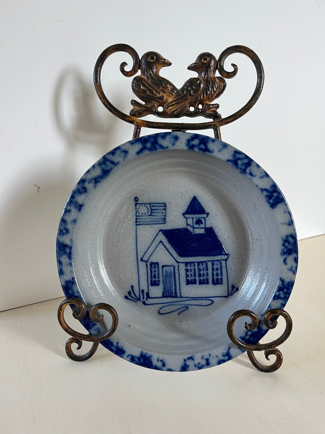 Vintage Eldreth Salt Glazed Pottery 8 Plate School House - Etsy