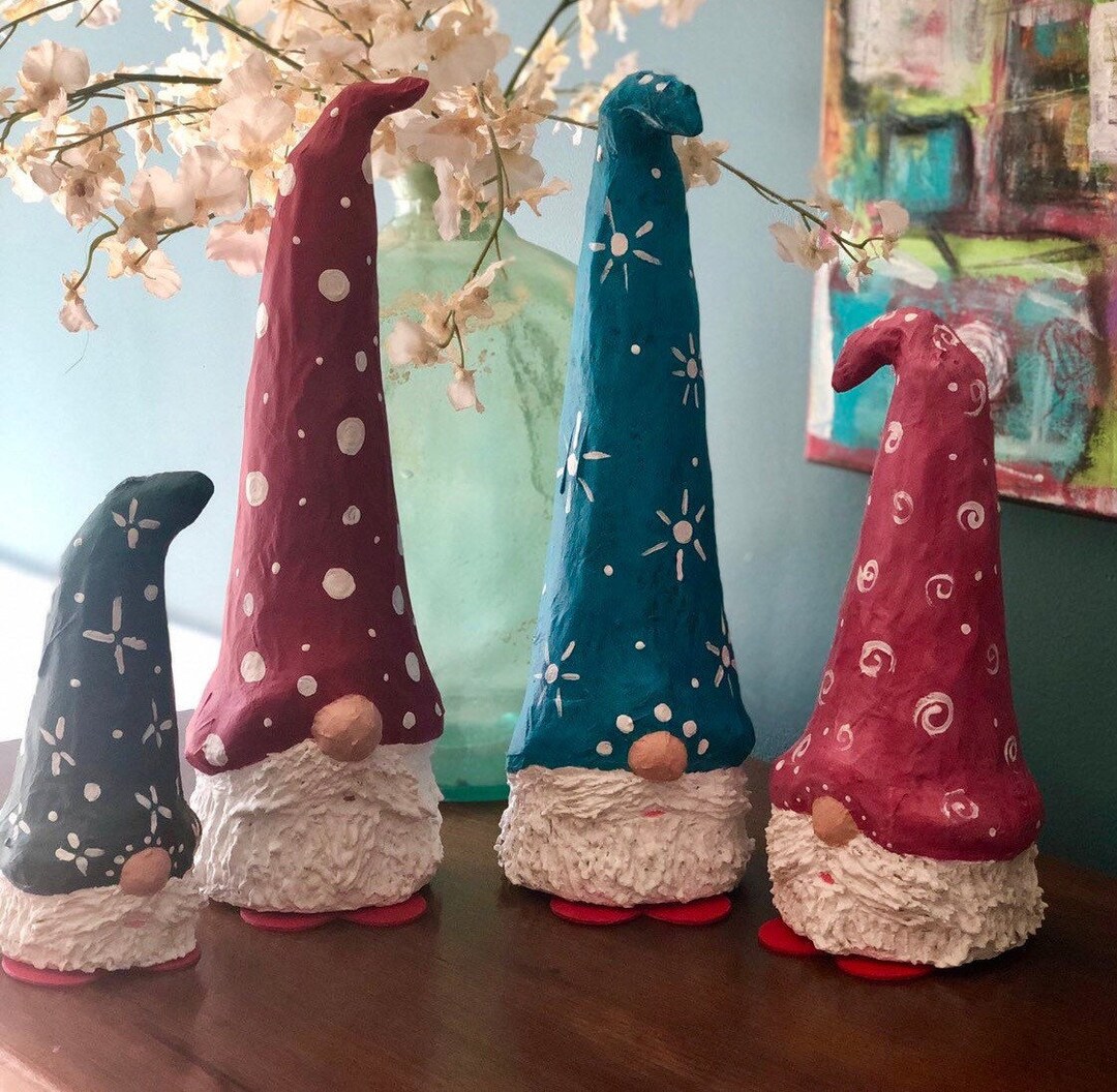 12"-14" Christmas Gnome: Paper Mache Christmas Swedish Jul Tomte, Paper ...