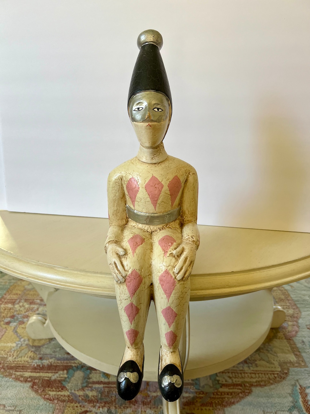 Vintage, Hand-carved, Wooden, Large Harlequin, Florentine Style, Court ...