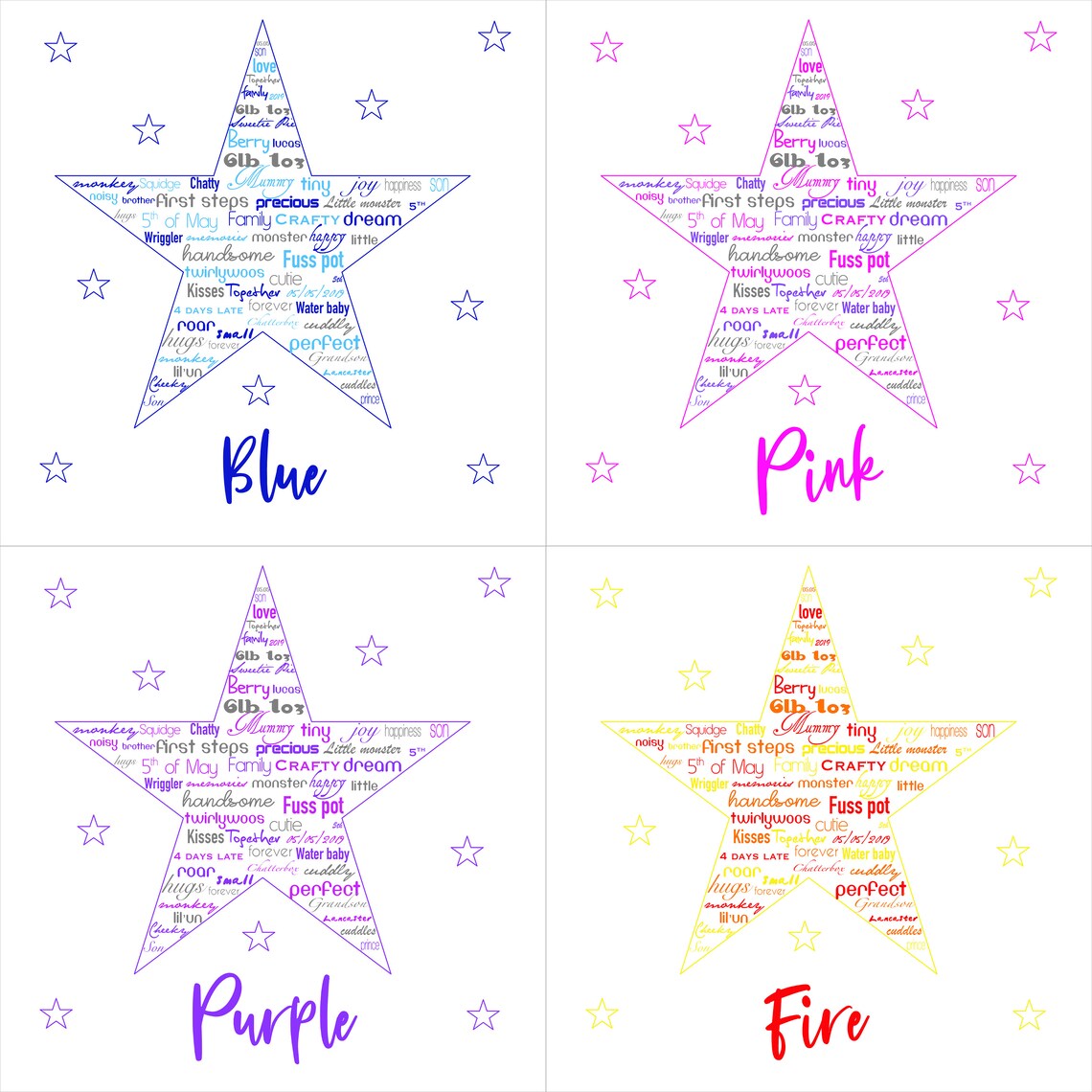 Personalised Star Box Frame - Etsy