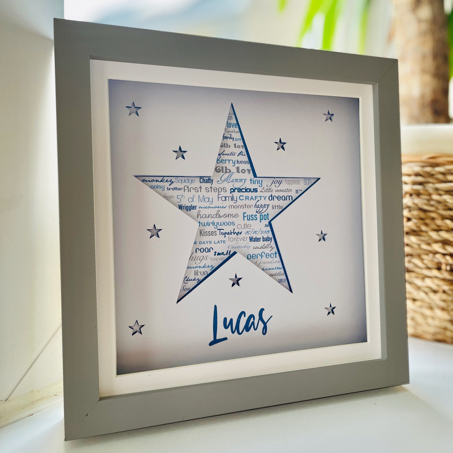 Personalised Star Box Frame - Etsy