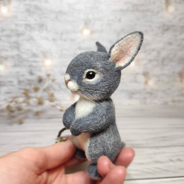 Needle Felted Rabbit - Etsy
