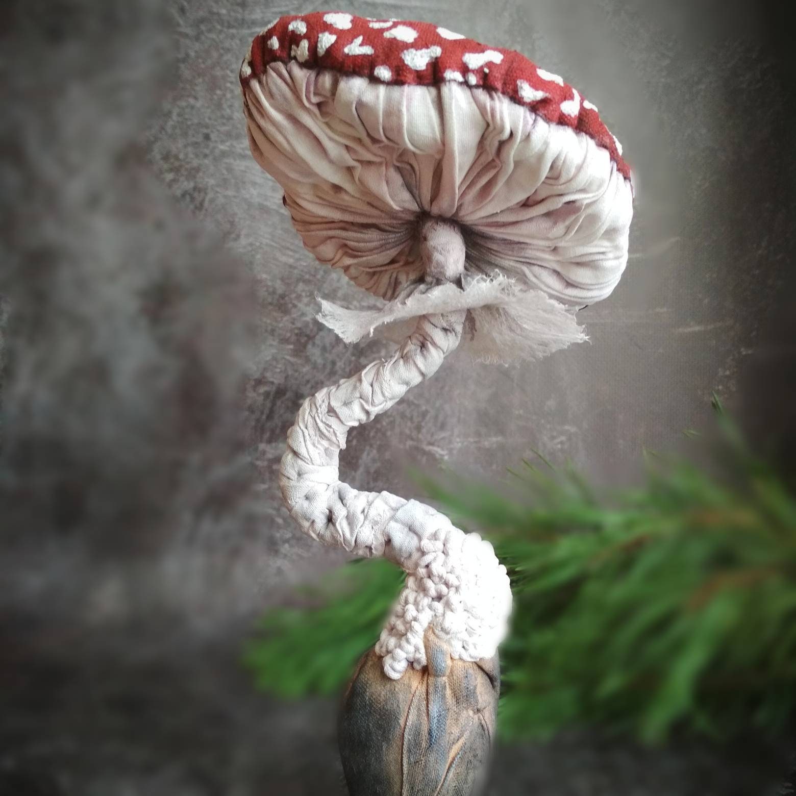 Mushroom Textile Art Toadstool Fungus Fabric Sculpture for - Etsy Hong Kong