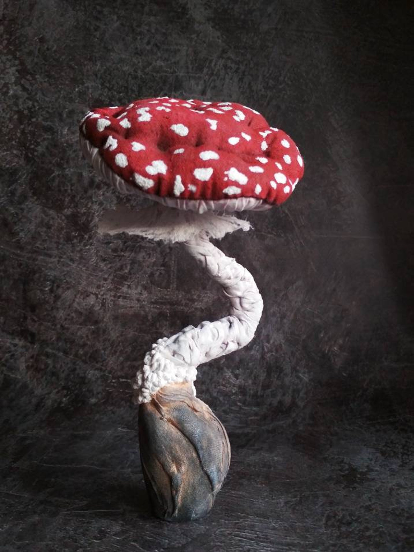 Mushroom Textile Art Toadstool Fungus Fabric Sculpture for | Etsy