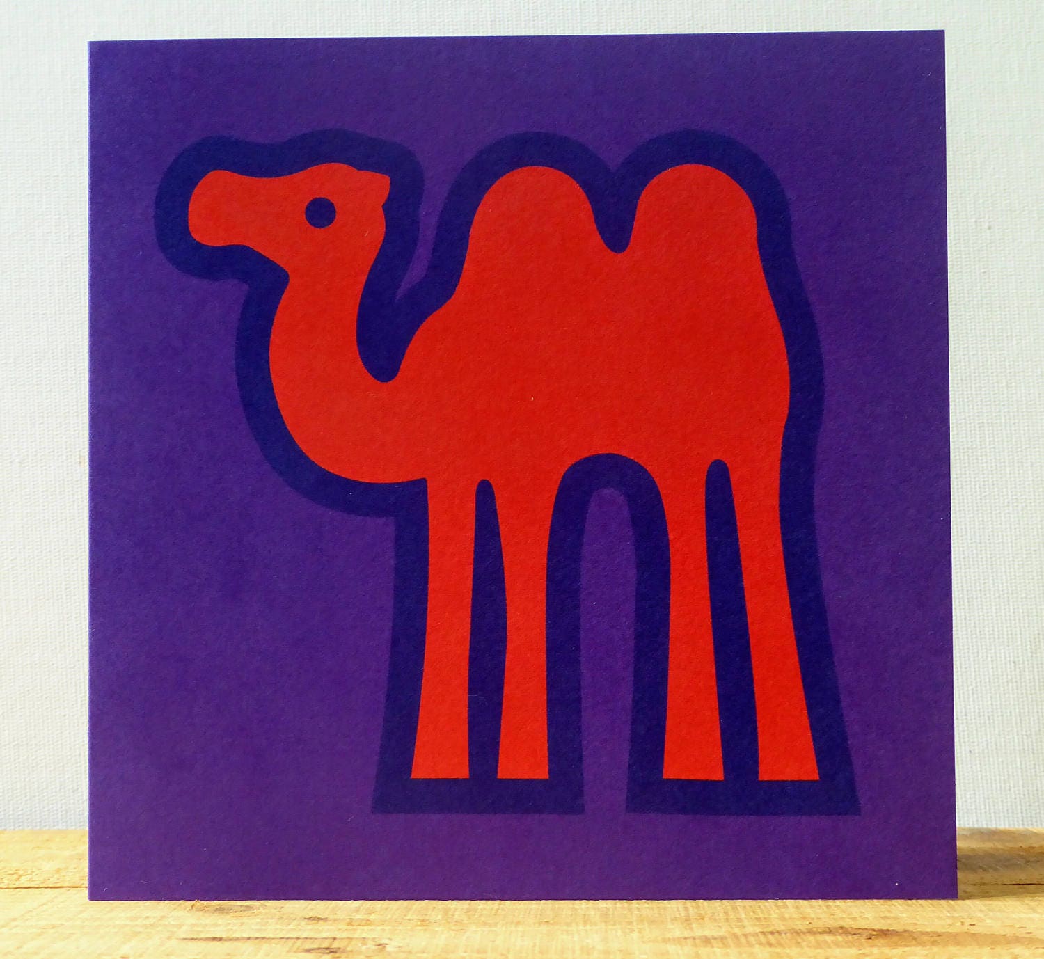 Camel Card, Red Camel, Cool Kids Card, Colourful Animal Card, Children ...