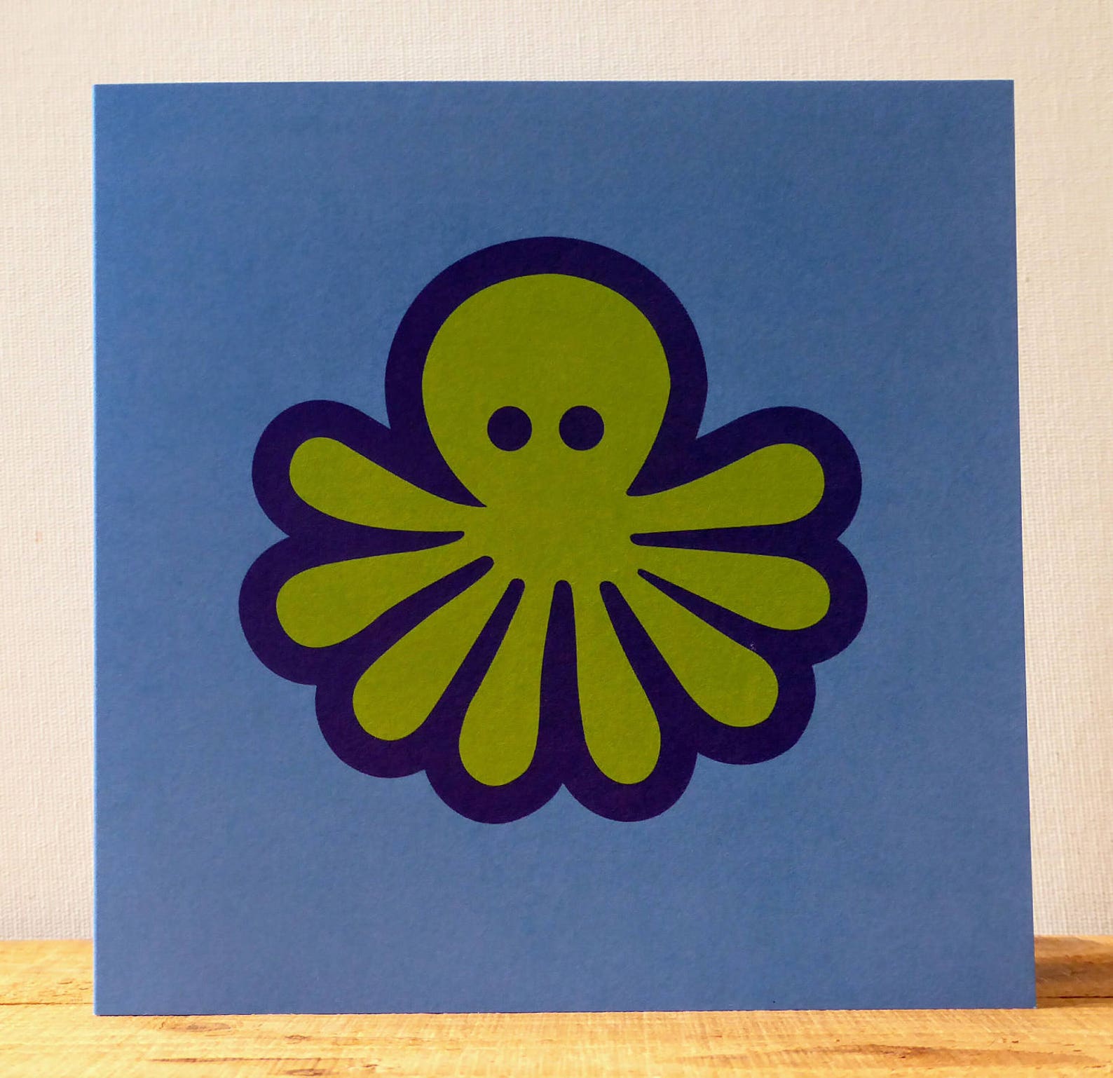 Octopus Card, Green Octopus, Cool Kids Card, Colourful Animal Card ...