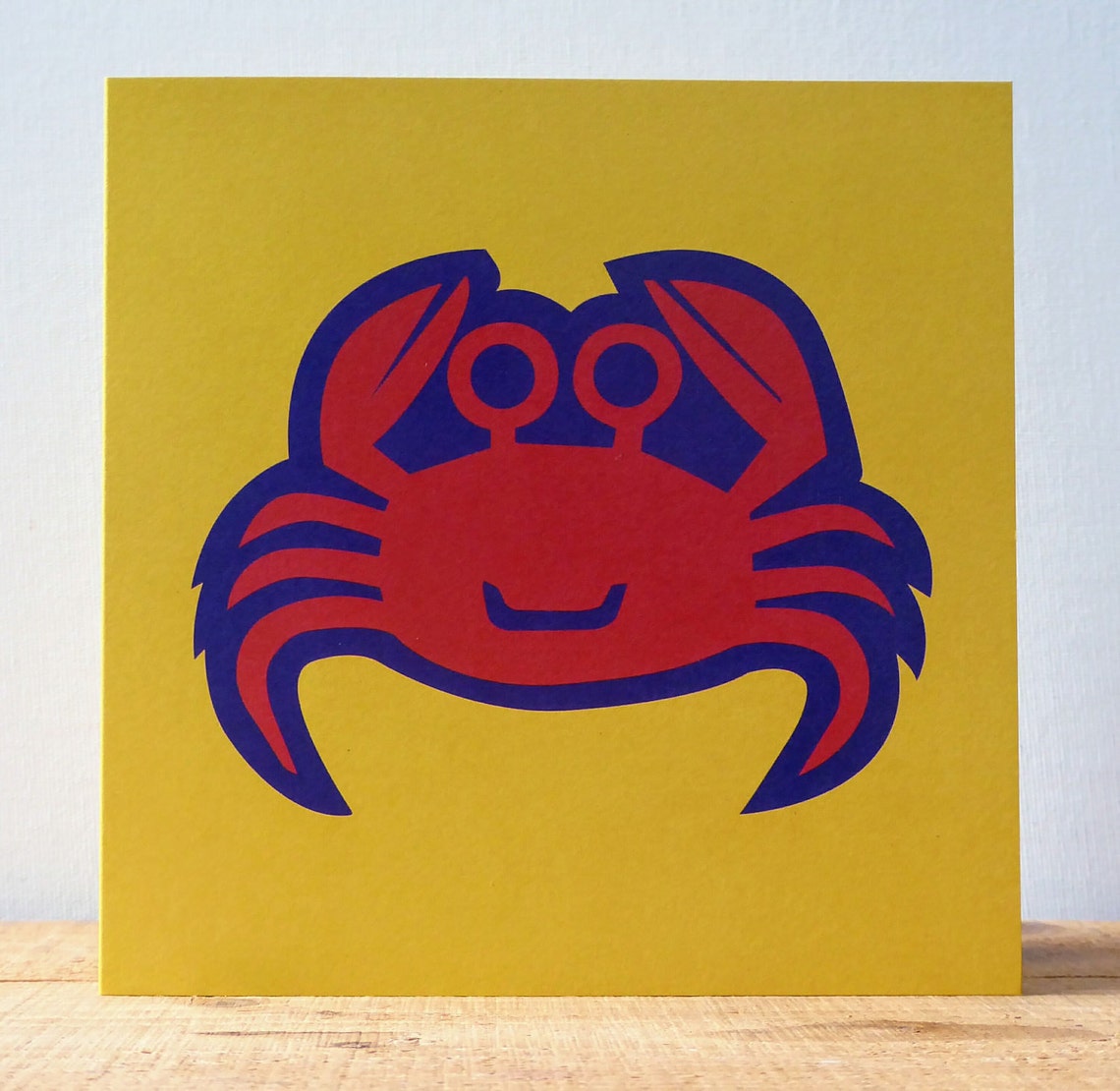 Crab Card, Red Crab, Cool Kids Card, Colourful Animal Card, Quirky ...