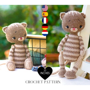 Little Cat Crochet Pattern Toy Amigurumi Animals (10 Inches Tall) - Etsy